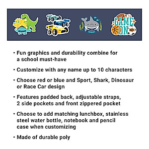 Let's Make Memories Navy Graphic Backpack - Personalized Back to School - Shark