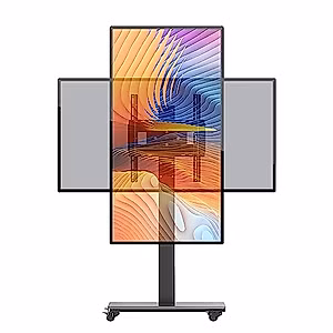 suptek Rotating Mobile TV Cart for 26-55 inch TV Holds up to 110lbs, Heavy-Duty Floor Stand Base for Live Stream Video Conferencing Tiktok YouTube Zoom(XZ-05)