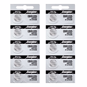 2 X Energizer EBR1225 (BR1225, CR1225) Lithium Coin Cell, On Tear Strip (Pack of 5)