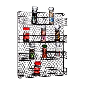 Trademark Innovations 4-Tier Wire Spice Rack Storage Organizer - Wall Mount or Countertop