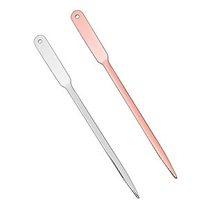 WXJ13 2 Pack Letter Openers Stainless Steel Lightweight Hand Envelope Slitter, Silver and Rose Gold