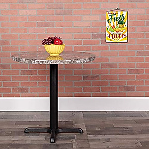 Flash Furniture Glenbrook 36" Round Gray Marble PVC Table Top