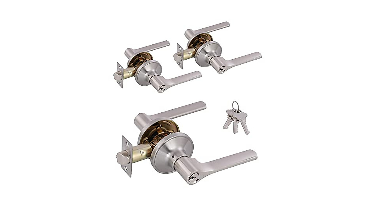 GITRANG 3-Pack Door Levers - Keyed Alike Satin Nickel