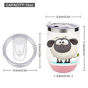 WYUSPGK 304 Stainless Steel Insulated Cup, Sheep Print Smooth Rim, Durable & Reusable - Perfect for Office, Home, And Travel
