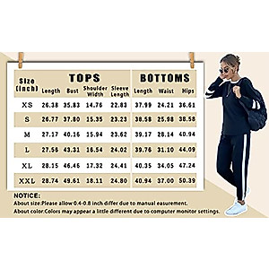 Airplane Outfits for Women 2024 Business Casual Fall Clothes Loungewear for Women Crewneck Sweatshirt and Drawstring Sweatpants Sets M