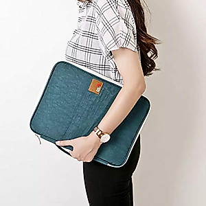 A4 Document Bags Portfolio Organizer-Multi-Functional Waterproof Travel Business Office Meeting Briefcase File Folder Case Zippered Note Pouch for Pads, Planners,13 inch Notebooks, Pens(Pink)