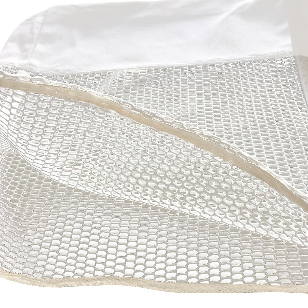 Flowertree Carry All Plain Canvas Mesh Tote Sheer Summer Shopping Bag White