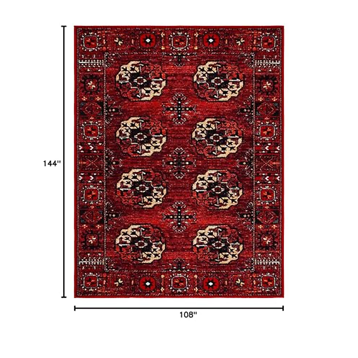SAFAVIEH Vintage Hamadan Collection Area Rug - 9' x 12', Red & Multi, Oriental Traditional Persian Design, Non-Shedding & Easy Care, Ideal for High Traffic Areas in Living Room, Bedroom (VTH212A)