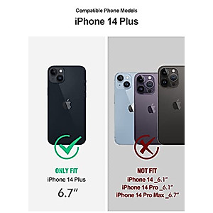 Poetic Revolution Case for iPhone 14 Plus 6.7 inch, [20FT Mil-Grade Drop Tested], Full-Body Rugged Shockproof Protective Cover with Kickstand and Built-in-Screen Protector, Black