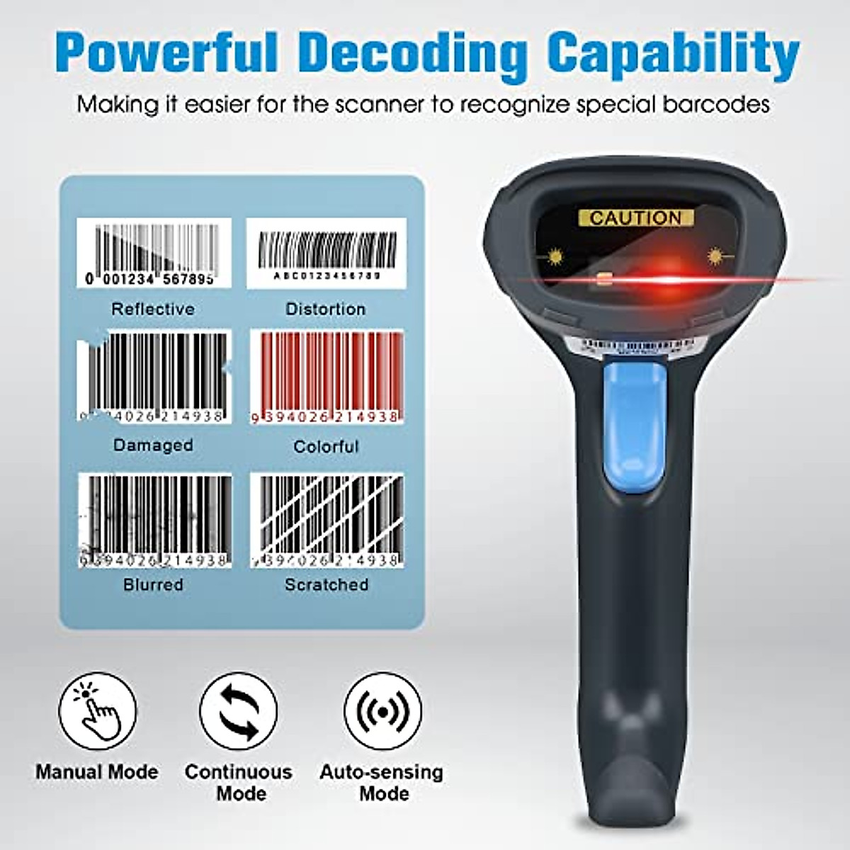 OBZ 2D Barcode Scanner | USB Wired, Plug & Play for PC POS