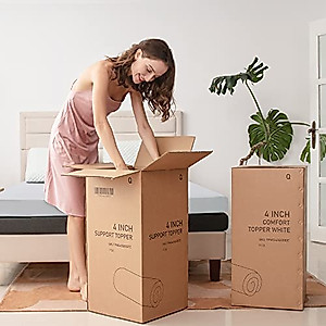 Erdoru 2 Inch Queen Size Mattress Topper with Removable Cover,8 Inch Memory Foam Mattress,2-in-1 Combination Mattress Topper in a Box,CertiPUR-US Certified,White