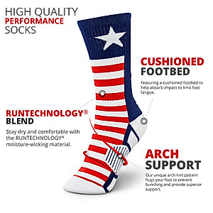ChalkTalkSPORTS Basketball Adult Woven Mid-Calf Socks | Patriotic Stars and Stripes