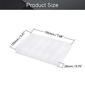 Jutagoss Plastic String Organizer Box With Dividers, 7.68x5.31x0.98 inch, 24 Mpartment Craft Storage Containers, 2PCS Bead Tackle Bolt Screw Parts Rock Collection Box.