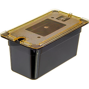 Carlisle FoodService Products Storplus High Heat Food Pan Steam Table Pan, Chafing Pan with Spoonable Corners for Catering, Buffets, Restaurants, High Heat Plastic, 1/3 Size 6 Inches Deep, Black