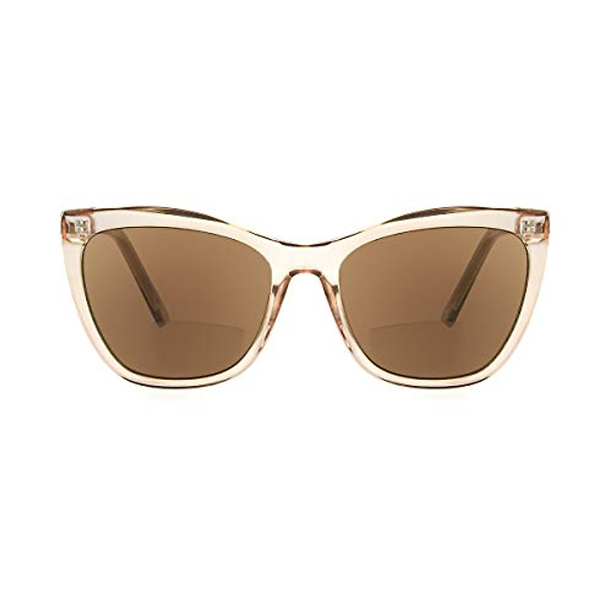 Sofia Vergara x Foster Grant Women's Sofia SunReaders Segment Style Cat-Eye Reading Glasses, Shiny Crystal Blush, 56 mm + 2.5