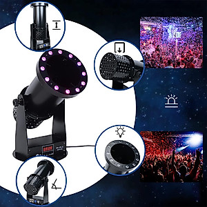 LED Professional Confetti Launcher Cannon Machine, Confetti Blower Machine Confetti Cannon 12X3W RGB 3 in 1 DMX/Remote Control for Weddding Disco Show Club Stage Party