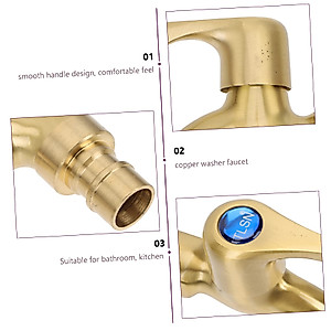 Cabilock Washing Machine Faucet Garden Water Faucet Shower Faucet Outside Faucet Bathroom Basin Faucet Filtered Water Faucet Waterfall Faucet Sink Basin Water Tap Tub Copper Faucet Pipe