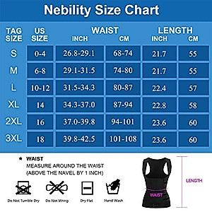 Nebility Women Sauna Sweat Vest Hot Neoprene Sauna Suit Weight Loss Workout Top Waist Trainer Shirt Body Shaper (Large, Black)