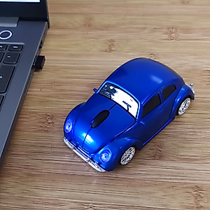 SDGSQHA Wireless 2.4Ghz Optical Mouse, Car Shaped Blue Mouse for Laptop PC Mac