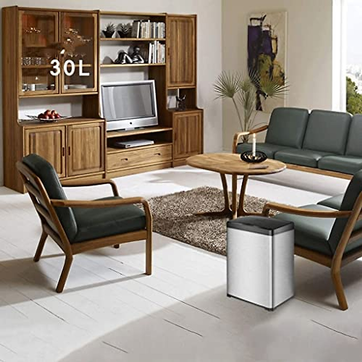 n/a Electric Intelligent Sensor Trash can high-end Large Size Stainless Steel Commercial Hotel Office Home 30 liters