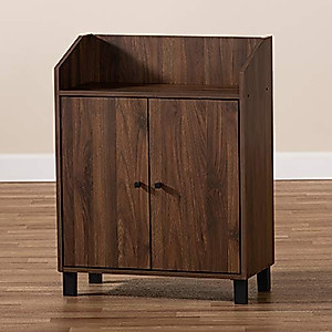 Baxton Studio Shoe Cabinets, One Size, Walnut