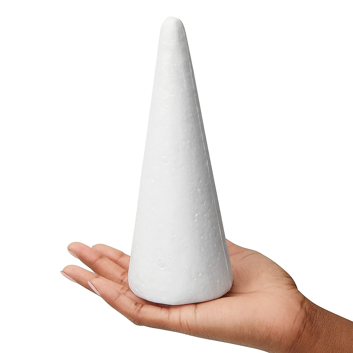 12 Pack Foam Tree Cones for DIY Crafts, Bulk for DIY Christmas Gnomes, Holiday Decor (2.87 x 7.25 In)
