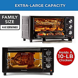 PowerXL Air Fryer Grill 8 in 1 Roast, Bake, Rotisserie, Electric Indoor Grill (Black Deluxe)