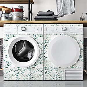 STICKEEP Blue Leaf Floral Peel and Stick Wallpaper Modern Floral Contact Paper Self Adhesive Geometric Leaf Wallpaper for Bedroom Walls Bathroom Laundry Room Cabinets Removable Wallpaper 24"x118"