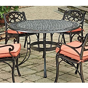 Homestyles Sanibel Black Outdoor Dining Table, Bronze, 48" Table, Sanibel