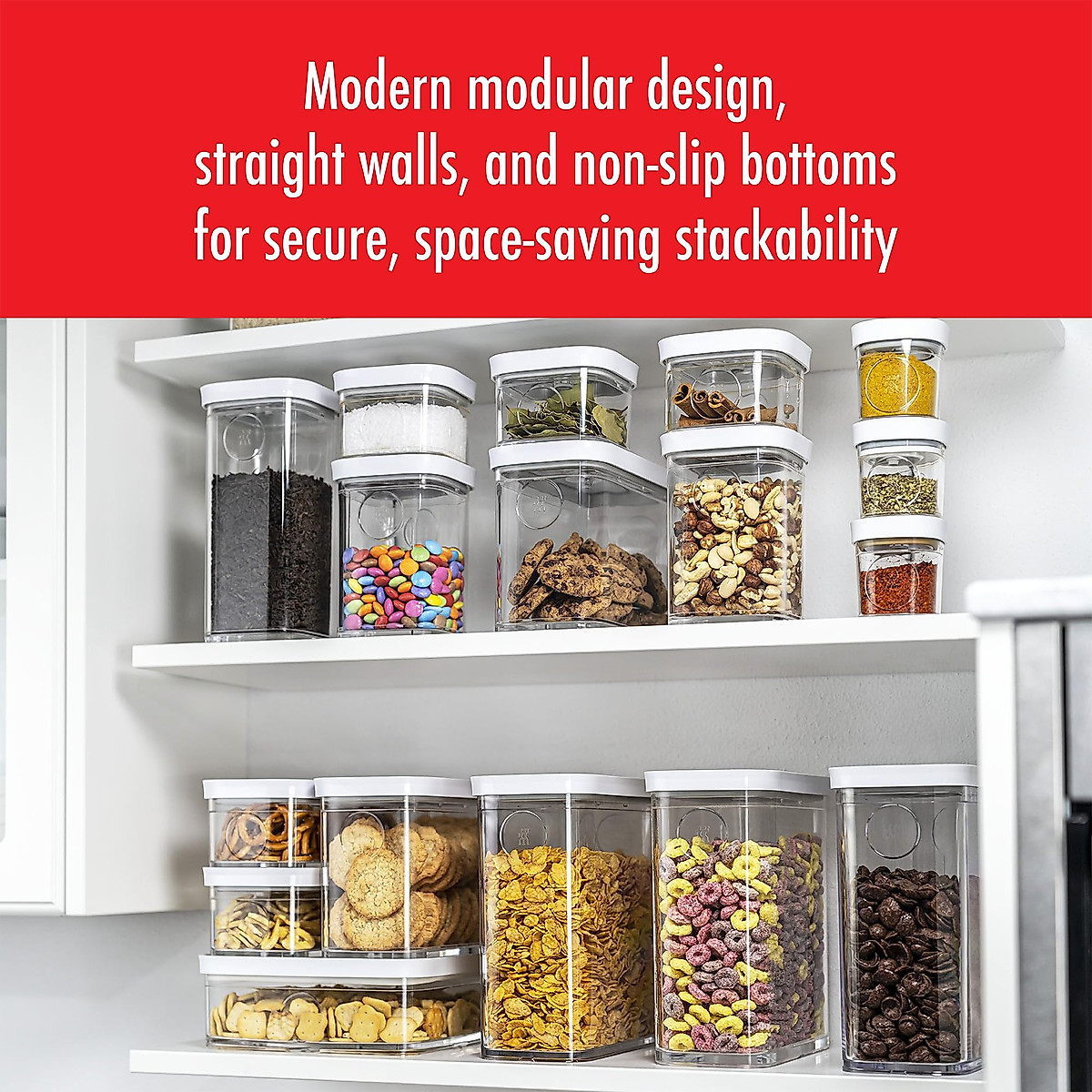 ZWILLING Fresh & Save CUBE Storage Organizer 6-Piece, S, Pantry Organizers and Storage, Plastic, BPA-Free Airtight Dry Food Storage Container, for Storing Herbs, Toppings, Small Nuts and more