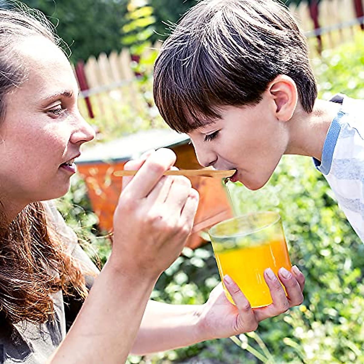 Worldity 14Oz/414ML Glass Jar Containers with Lids and Spoon, Airtight Lid Sealed Storage Container Jar with Scoop for Bath Salt, Sugar, Spice, Coffee, Candy, Pepper(Clear, Set of 2)