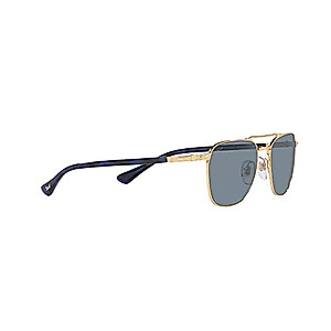 Persol PO2494S Square Sunglasses, Gold/Light Blue, 55 mm