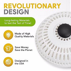 ShowerShroom Stealth Shower Hair Drain Catcher - Hair Stopper for Shower Drain, Bathtub, and Bathroom Sink, Will Not Impede Water Flow, Bathtub Hair Catcher for Drain with No Installation Required