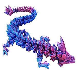 Qxbuhe 12inch 3D Printed Dragon Egg,Mystery Crystal Dragon Fidget Toys,Articulated Dragon,Home Desk Decor Easter Surprise Dinosaur Eggs,Adults Fidget Toys for Autism/ADHD (Laser Purple)