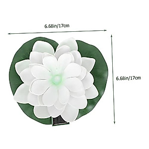 LABRIMP Outdoor Solar Lights LED Decorative Night Lily for Lights Solar Pool Light Swimming Floating Decoration Flower Pad Lamp Outdoor Garden Pond Accessories Solar Lights