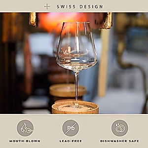 Grassl 1855 Wine Glass, Set of 2 Hand-Blown Crystal Wine Glasses for Red Wine like Bordeaux and Cabernet