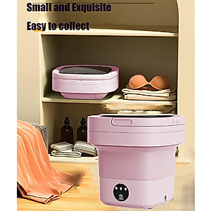 Portable Washing Machine, Foldable Mini Washing Machine for Underwear, Baby Clothes, or Small Items, Suitable for Apartments, Dormitories, Camping, Travel (110-260v),Purple