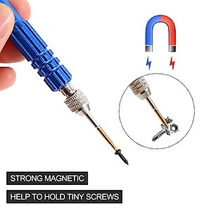 YANPLS Small Watch Eyeglass Screwdriver Set， Micro Precision Eyeglass Repair Screwdriver Kit Small Screwdriver Set for Electronics、Sunglasses、Jewelry（blue）
