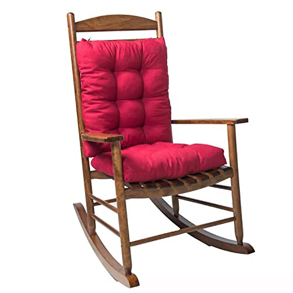 HERMJ Rocking Chair Cushion Non Slip Glider Rocker Seat Pad and Back Rest 2 Piece Set Upper Lower with Ties 17"x17"and Seat Back 21"x17"