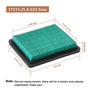 Powswopx 17211-ZL8-023 Air Filter Compatible for Honda GCV160 GCV190 GC190 GC160 HRX217 HRX217VKA HRR216 HRR216VKA Husqvarna HU700F 7021P HU700H TB130 Lawn Mower Air Cleaner Element - 2 Pack