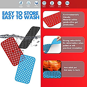 Dual Basket Silicone Air Fryer Liners Pack of 4, Reusable, with Magnetic Cheat Sheet for Ninja Foodie/DUALZONE and Other Dual Basket Air Fryer Kitchen Accessories