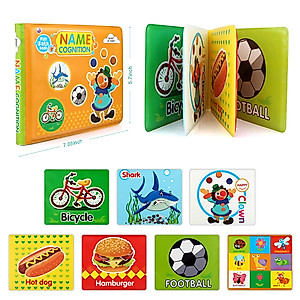 Baby Bath Toys, Nontoxic Bath Books for Babies Bath Time, Bathtub Toys for Toddlers 6 to 12 18 Months, Soft Educational Bath Toys for 1-3 Year Old Girls Boys(Pack of 3)