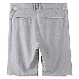 KNQR Mens Performance Quick Dry 4way Stretch Regular Fit All-Terrain Active Training Hybrid Shorts Ash Gray 40