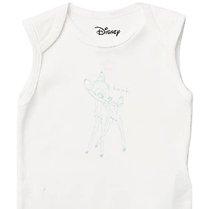Amazon Essentials Disney | Marvel | Star Wars | Princess Baby Girls' Sleeveless Bodysuits, Pack of 6, Bambi Nature, 18 Months