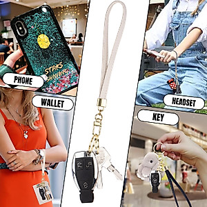 New Fashion Kingdom Wristlet Keychain Wallet for Women Slim Rfid Blocking Credit Card Holder Wristlet Zip Id Case Wallet Small Compact Leather Wallet Coin Purse for Women (Beige)