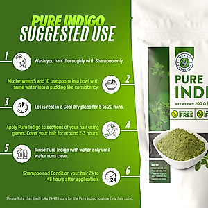 Henna Cosmetics Indigo Powder Natural Hair Dye Kit | Organic Black 100 Grams (3.52 Ounces)