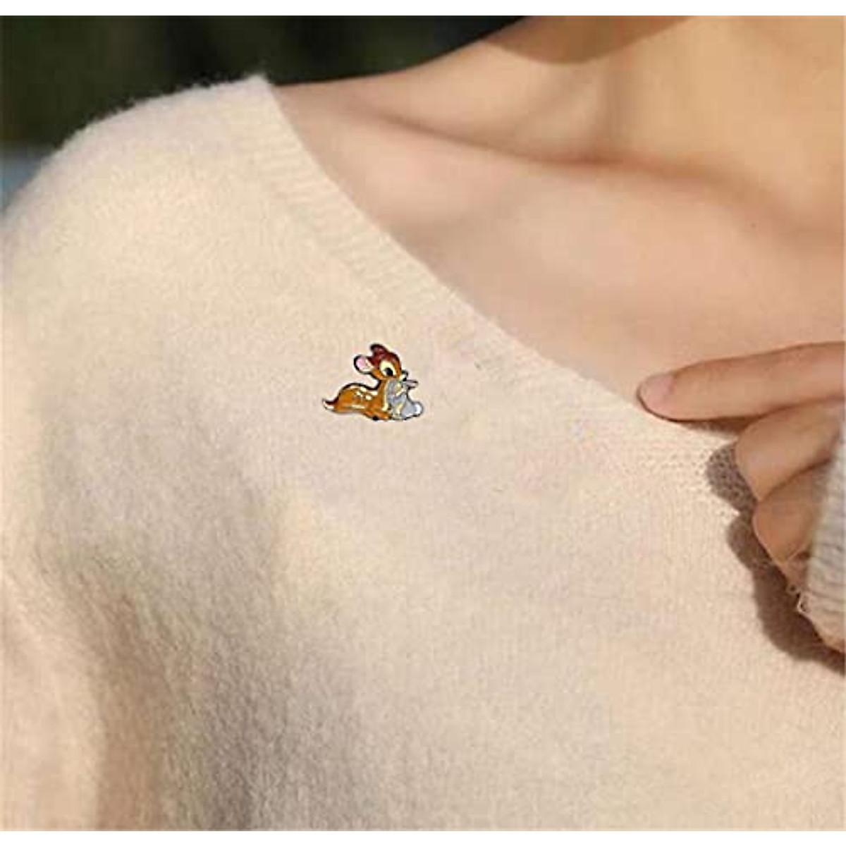 Anime Bambi Lapel Pins Cute Deer Brooch Enamel Pin Brooches on Clothes Badges Backpack Fashion Accessories Jewelry Gift