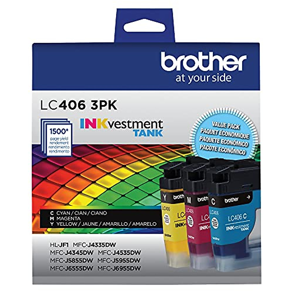 Brother LC4063PK 3 Pack of Standard Yield Cyan, Magenta and Yellow -Ink -Cartridges