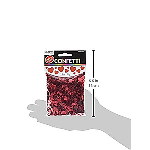 Amscan Red Metallic Hearts Confetti, 2.5 oz, 1 Pack