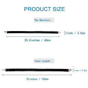 Tugaizi Pack of 4 Horse Blanket Sheet Leg Straps Adjustable Elastic Leg Straps for Horse Blanket with Metal Double Swivel Snaps Stretchy Horse Leg Belly Replacement Straps for Winter, Black